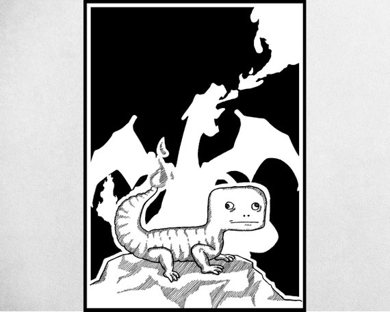 Realistic Charmander Pokemon Inspired Art Print | Etsy