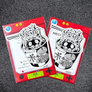Vinyl Sticker - Tangela Cup Ramen - Horror Pocket Beast Sticker - 3 ...