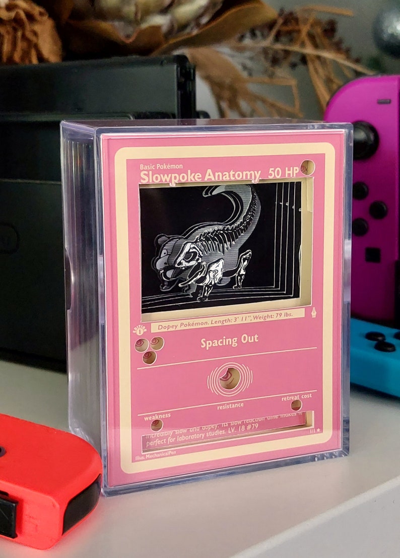 Slowpoke Anatomy 3D Light up Diorama – Trading Card Shadow Box Art ...