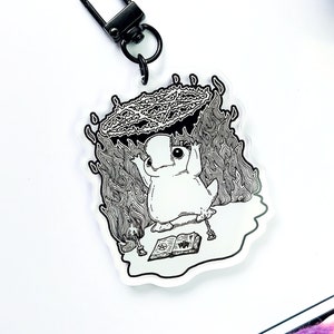 Satanic Psyduck Acrylic Charm - Pocket Beast Keychain - Etsy
