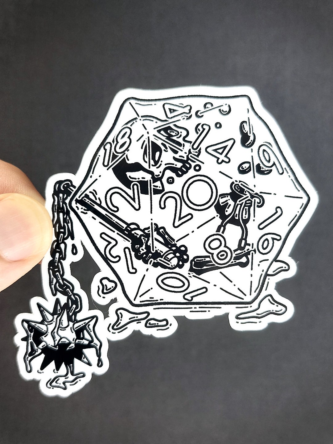 Vinyl Sticker - Gelatinous D20 Dice Cube - 3 Inch Weather Resistant ...
