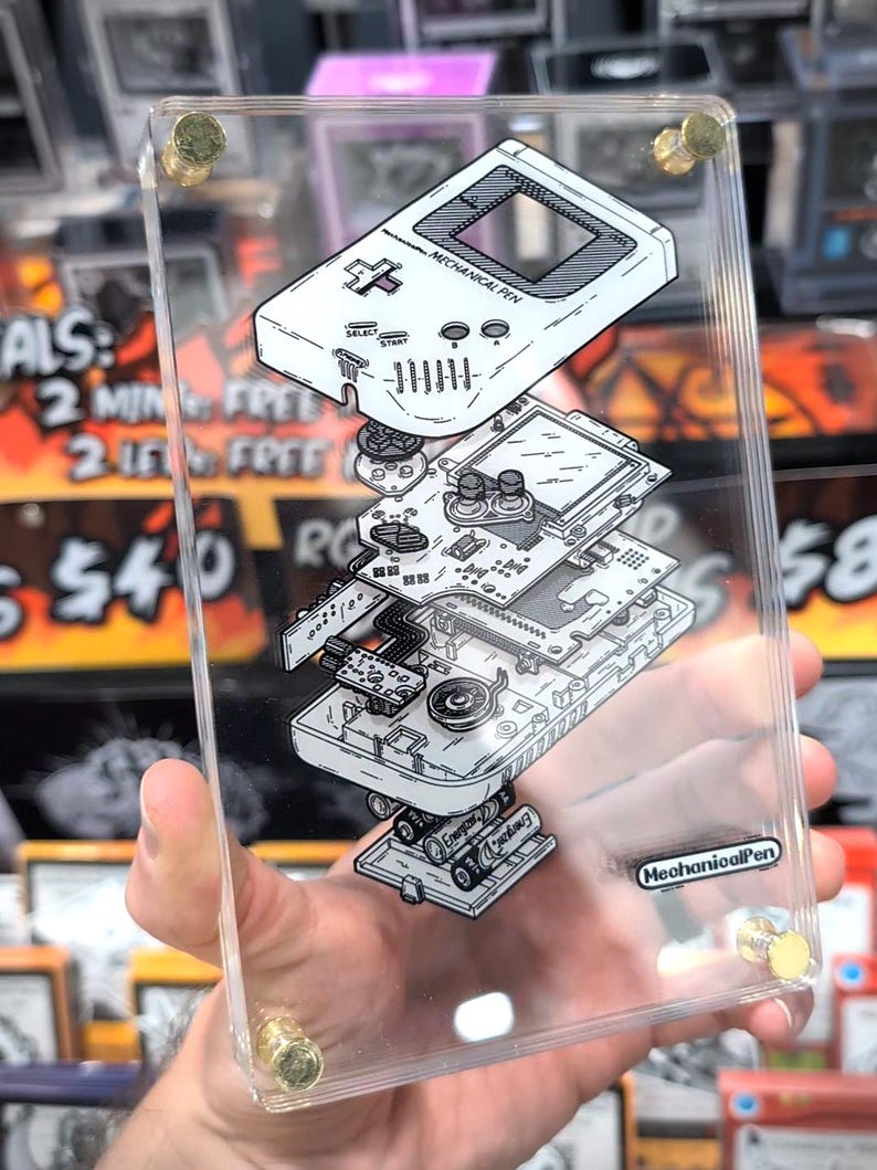 Exploded Gameboy 3D Diorama - Layered Acrylic Retro Gaming Console Art ...