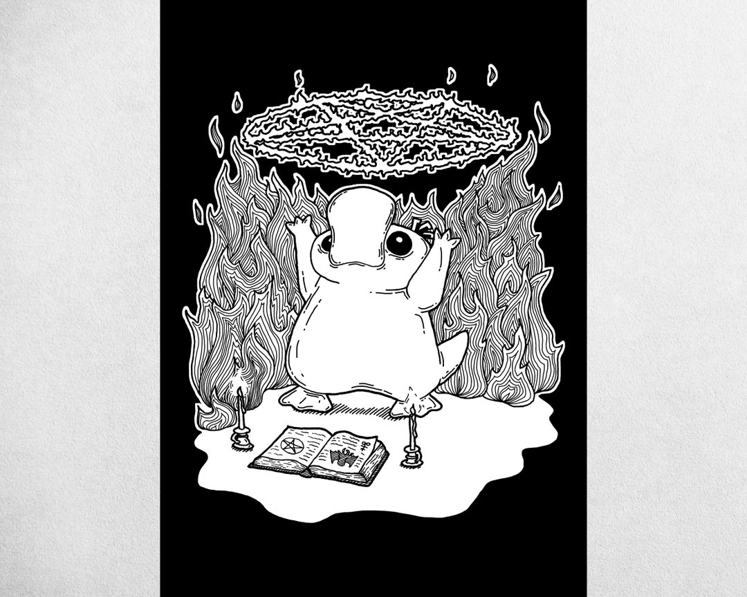 Satanic Psyduck Pokemon Inspired Art Print - Etsy