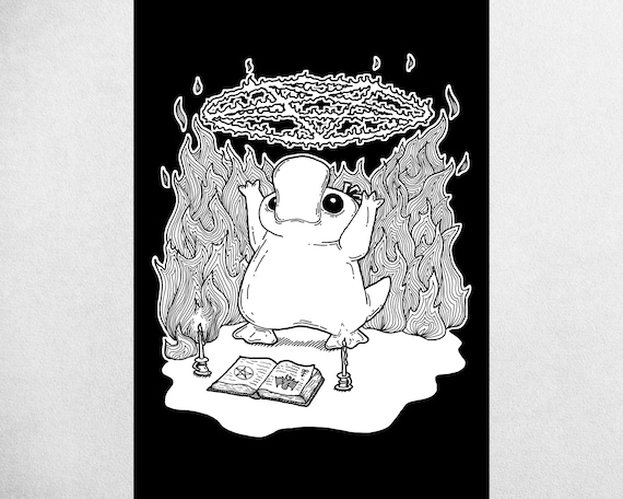 Satanic Psyduck Pokemon Inspired Art Print | Etsy