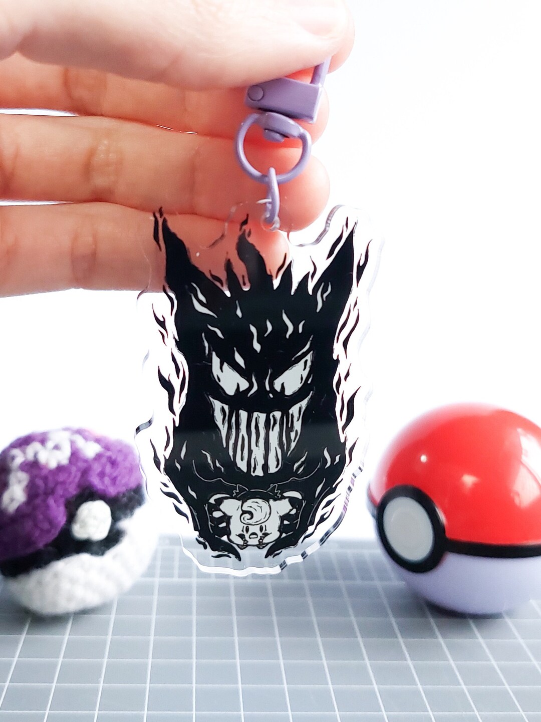 Gengar Shadow of Clefable Acrylic Charm - Pocket Beast Keychain - Etsy