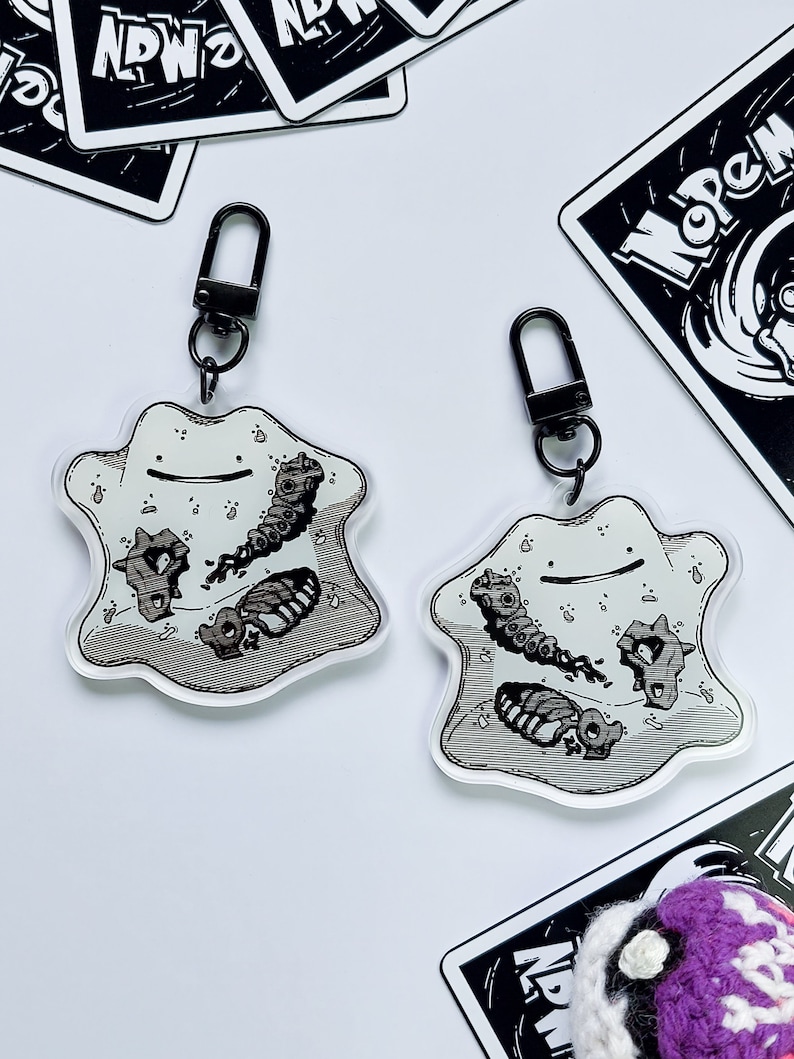 Ditto Anatomy Acrylic Charm Pokemon Keychain - Etsy