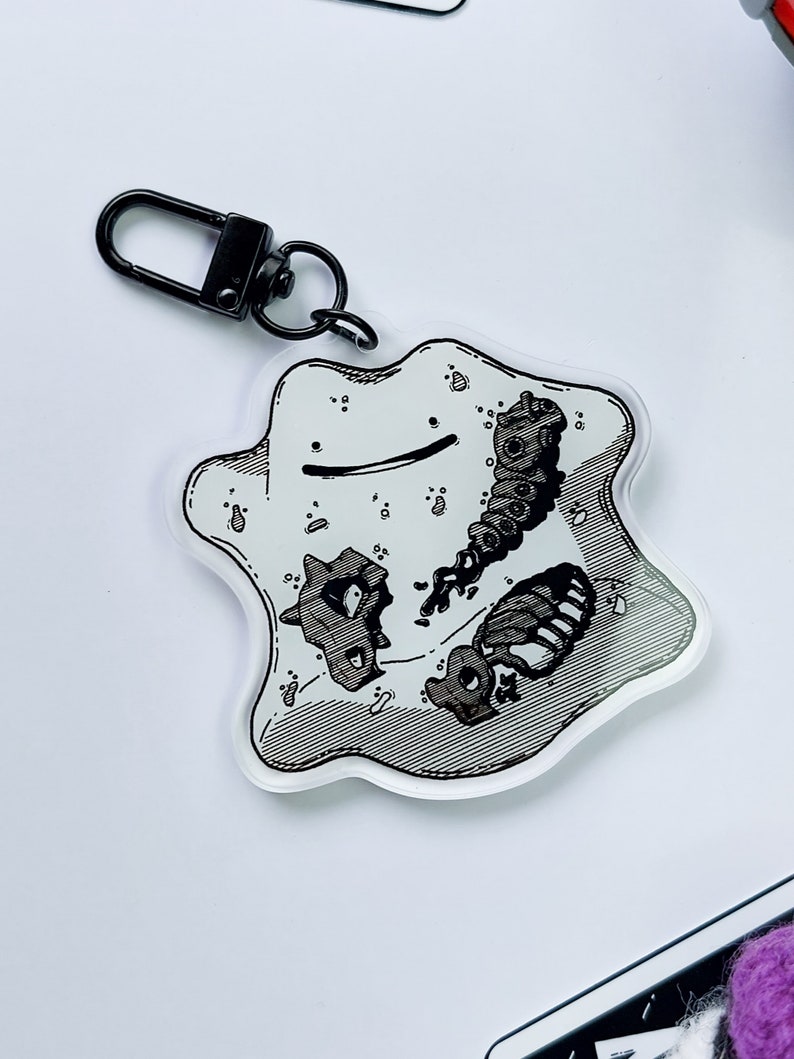 Ditto Anatomy Acrylic Charm Pokemon Keychain - Etsy