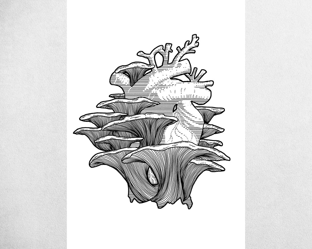 Fungus Heart - Art Print Poster - Etsy