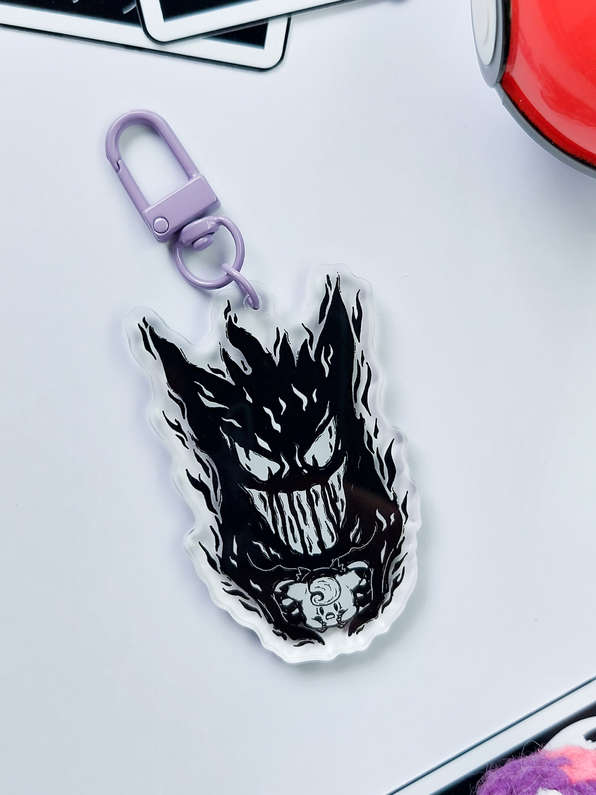 Gengar Shadow of Clefable Acrylic Charm - Pocket Beast Keychain - Etsy