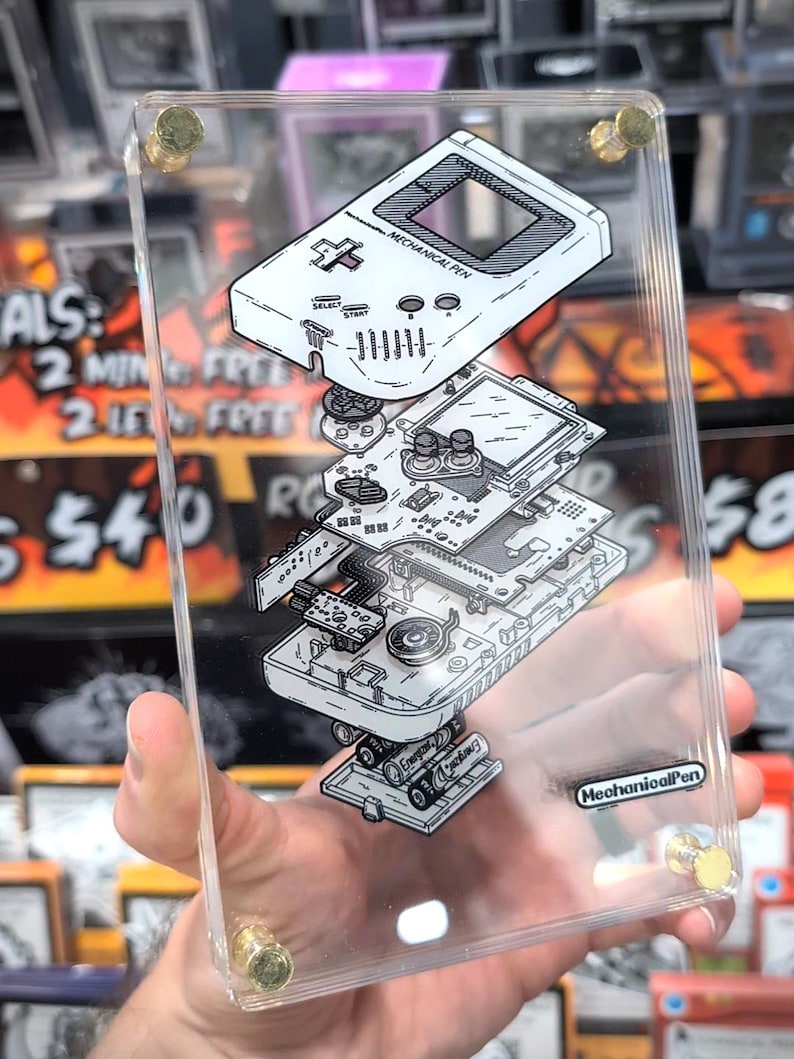 Exploded Gameboy 3D Diorama - Layered Acrylic Retro Gaming Console Art ...