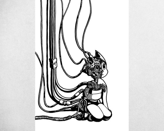 Astro Boy Ghost in the Shell Inspired Anime Art Print | Etsy