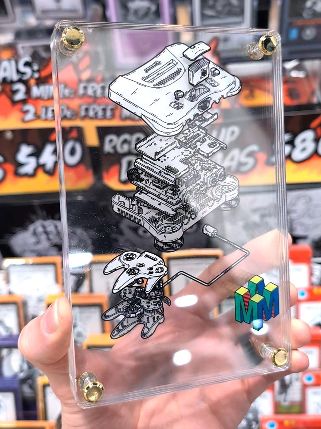 Exploded N64 3D Diorama - Layered Acrylic Retro Gaming Console Art - Etsy