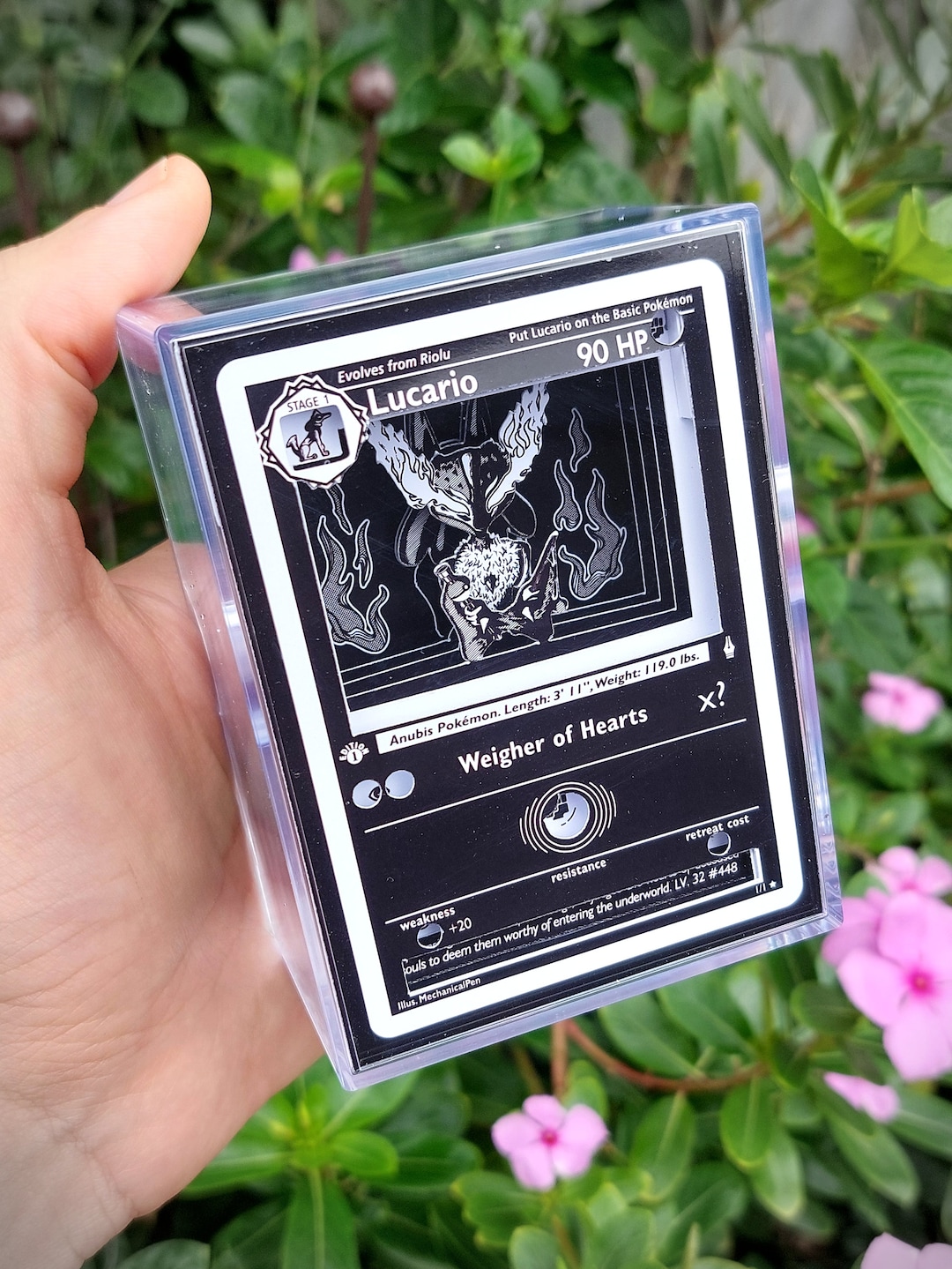 3D Pokemon Card Shadow Box Lucario Anubis Egyptian God Light up Pokemon ...