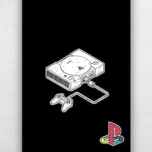 Exploded PS1 - Playstation Retro Gaming Console Isometric Art Print ...