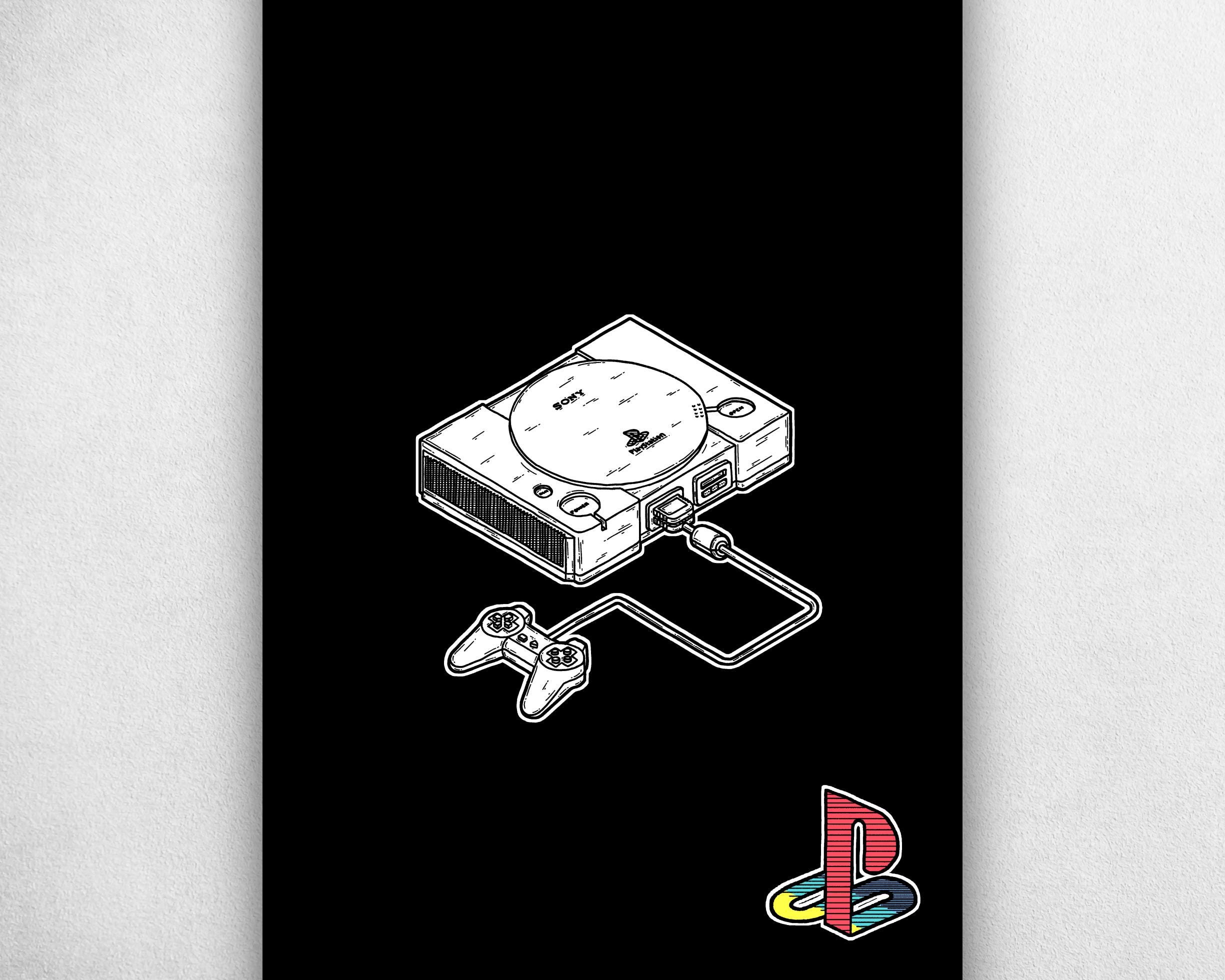 Exploded PS1 - Playstation Retro Gaming Console Isometric Art Print ...