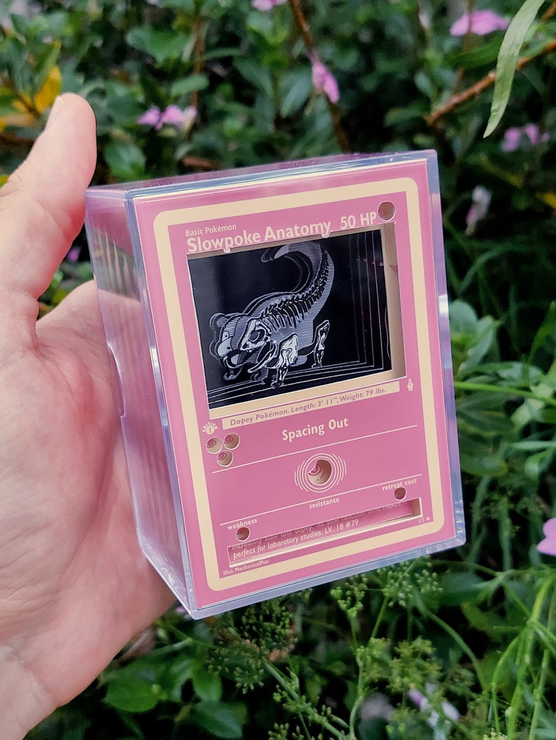 Slowpoke Anatomy 3D Light up Diorama – Trading Card Shadow Box Art ...
