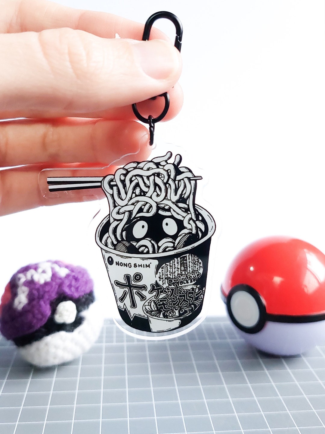 Tangela Ramen Noodle Cup Acrylic Charm - Pocket Beast Keychain - Etsy