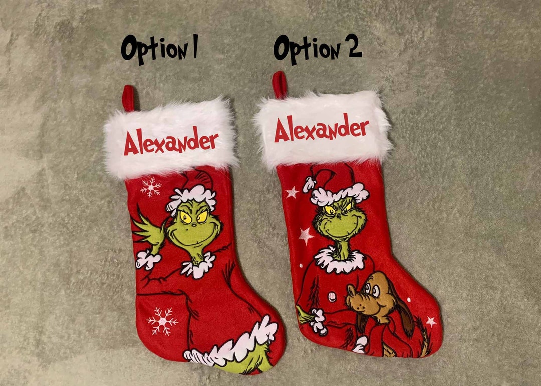 Personalized Grinch Christmas Stocking - Etsy