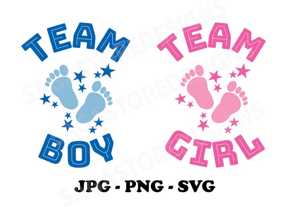 Team Boy & Team Girl Gender Reveal Pregnancy. JPG PNG and - Etsy