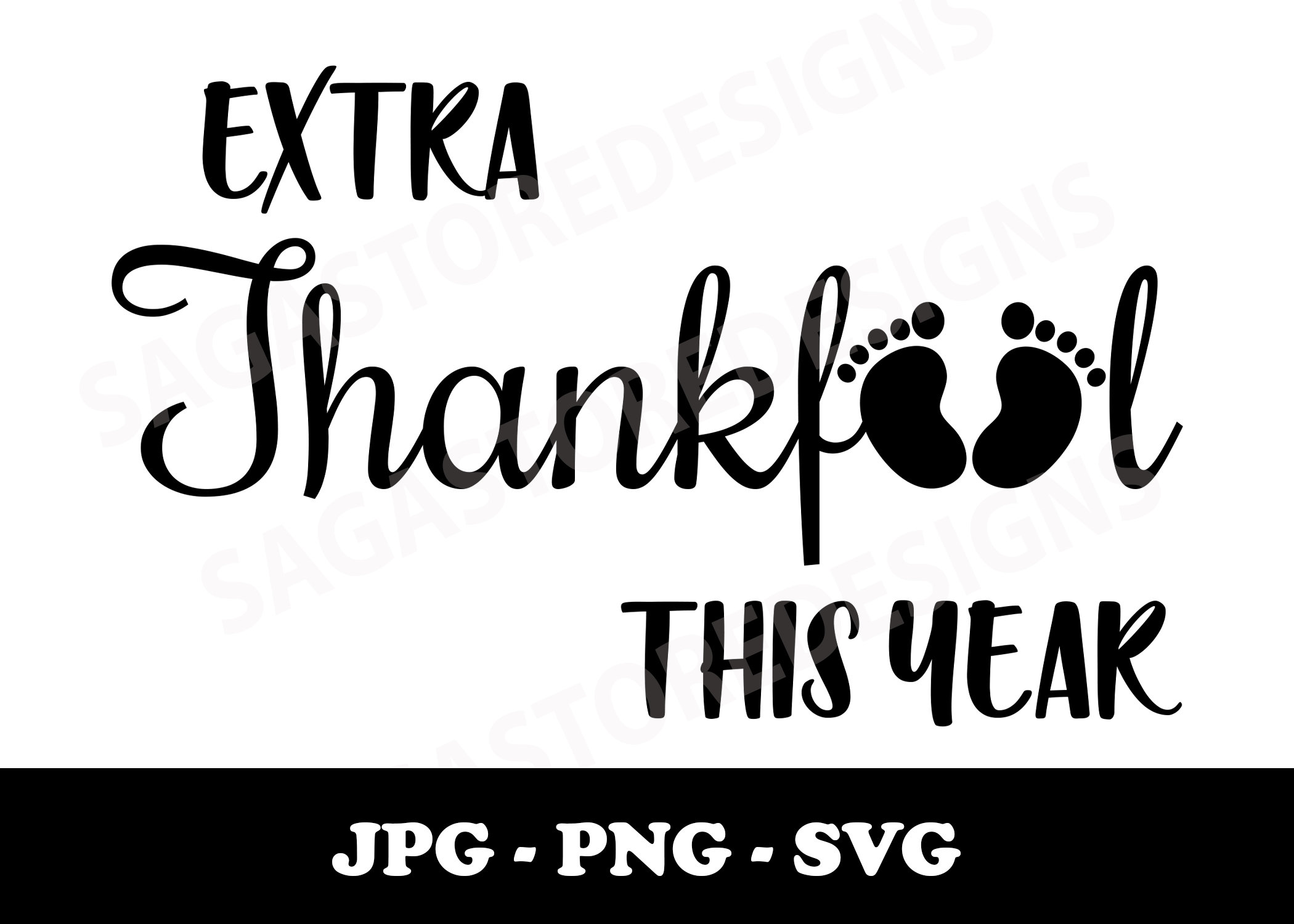 Extra Thankful This Year Jpg Png Svg. Thanksgiving Pregnancy - Etsy