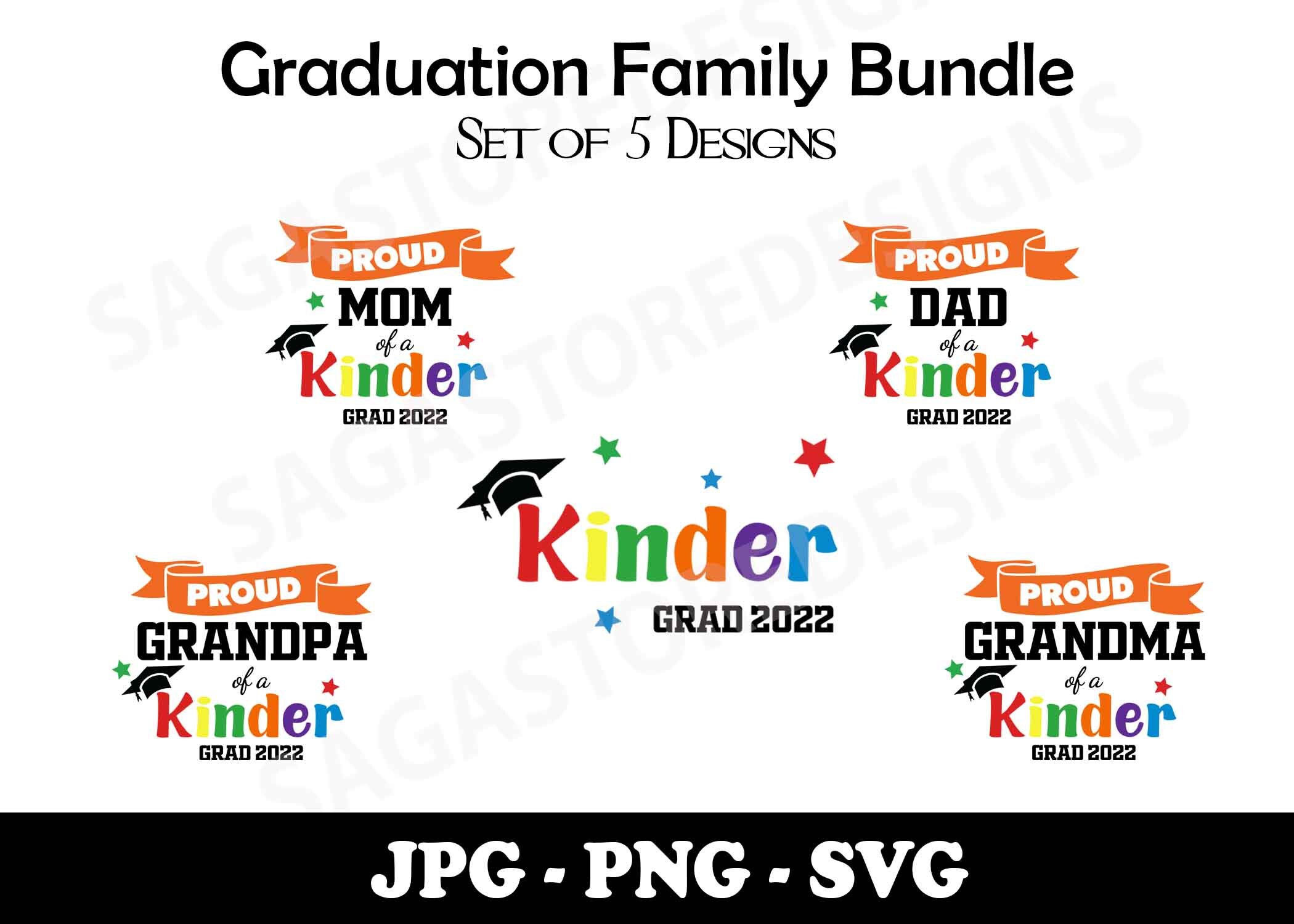 Kindergarten Graduation Family Bundle Jpg Png Svg. | Etsy