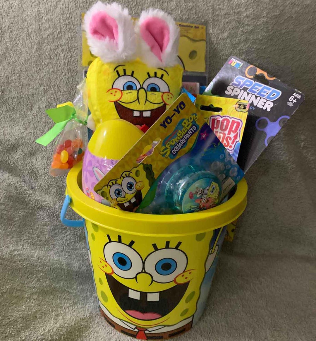 Spongebob Easter Gift Basket. Easter Basket Prefilled - Etsy
