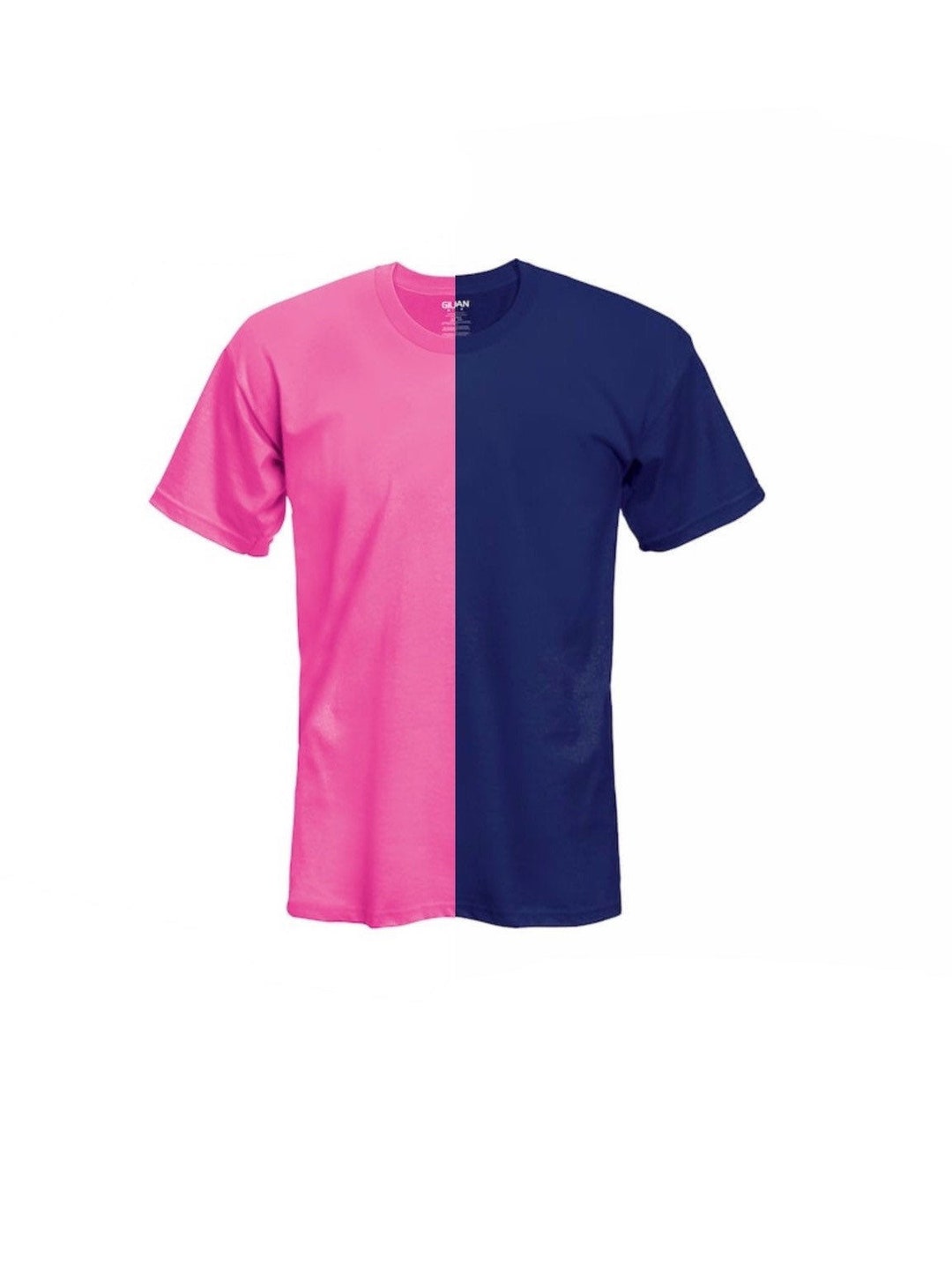 Custom Adult Split Tee Two-toned T-shirt Two-colored Shirt Half and ...