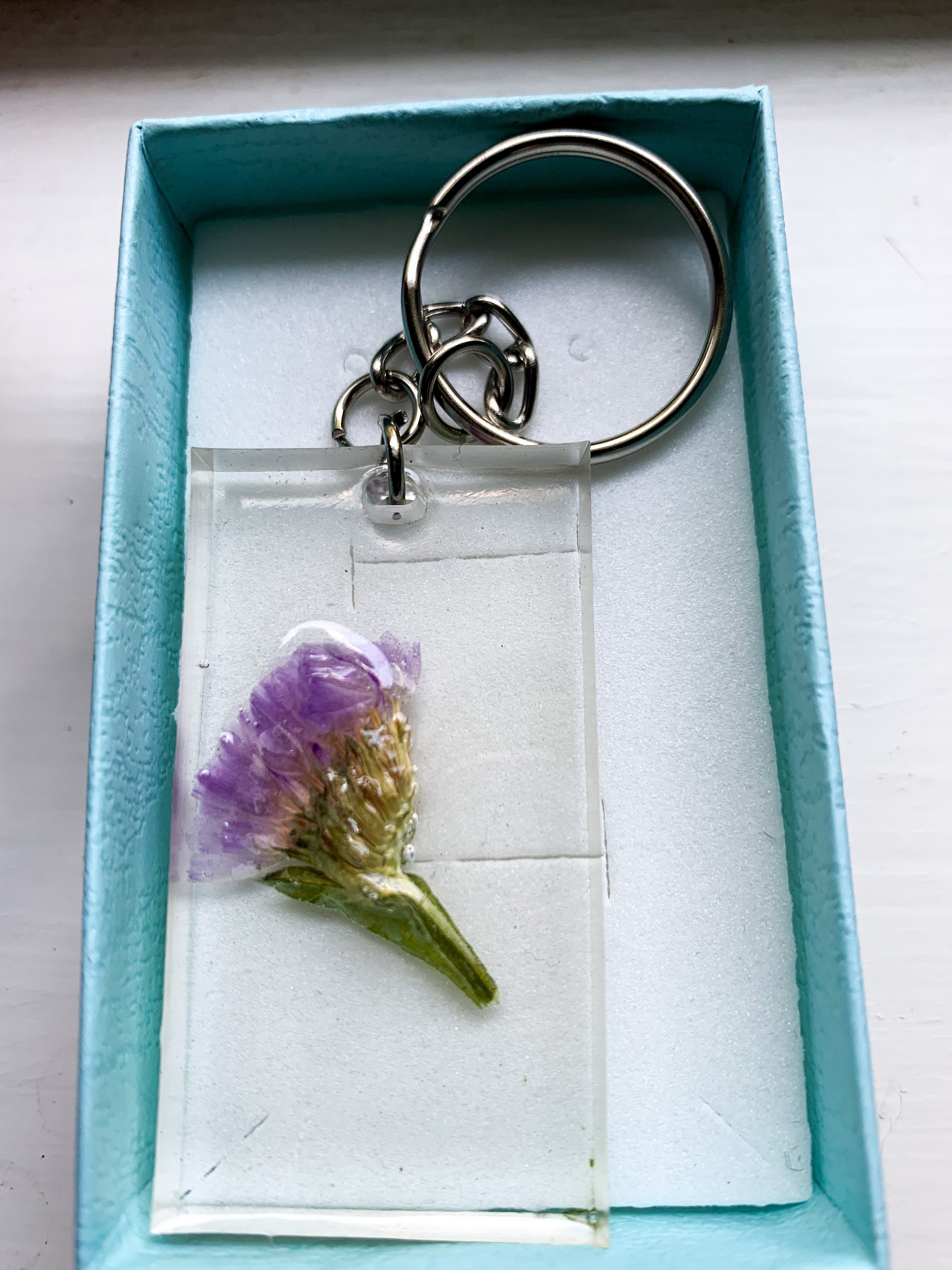 Cute Keychain With Purple Flower - Etsy