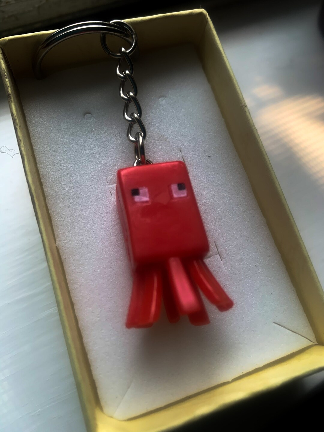 Red Minecraft Squid Keychain - Etsy