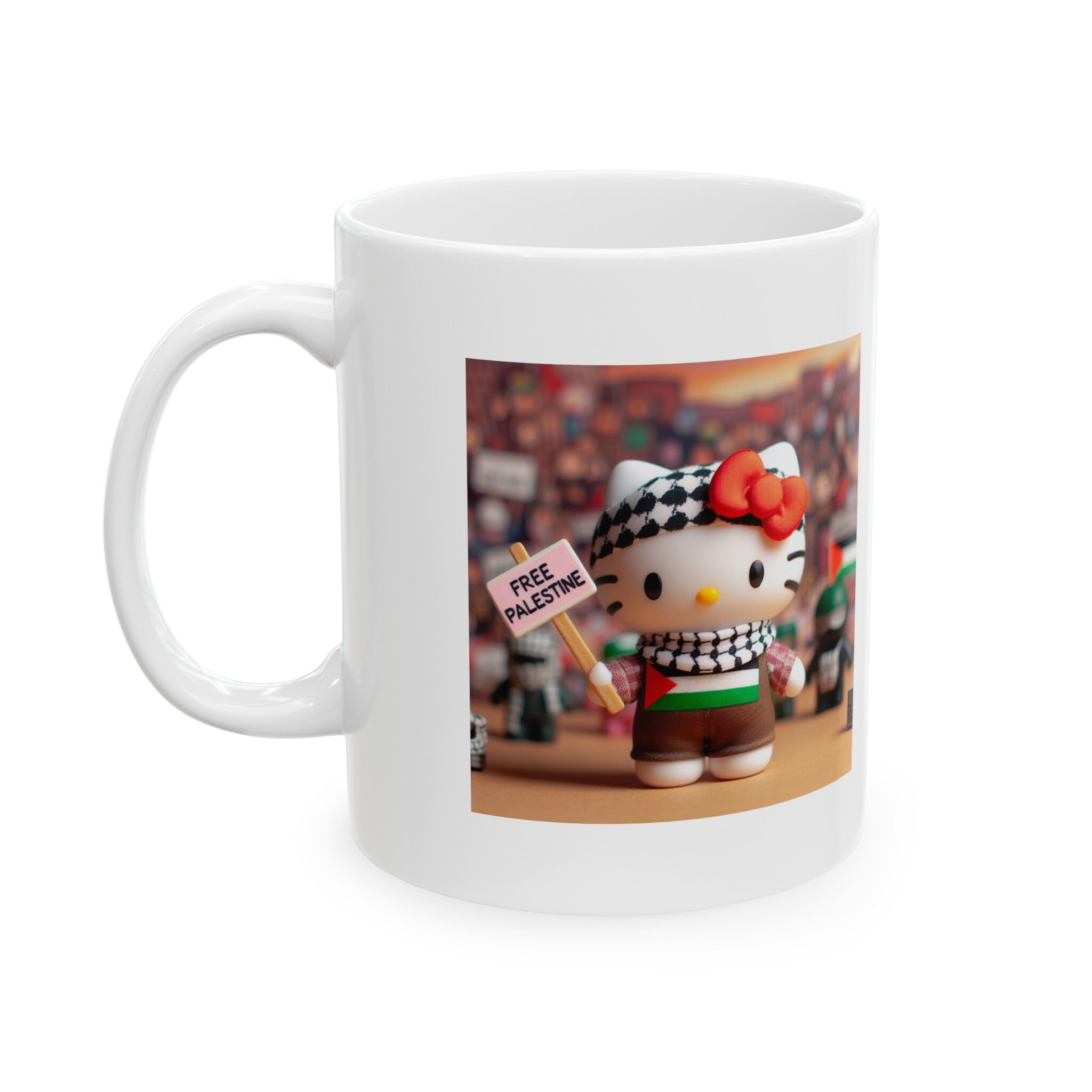 Cute Free Palestine Mug, Hello Kitty Cute Mug, Palestine Hello Kitty ...