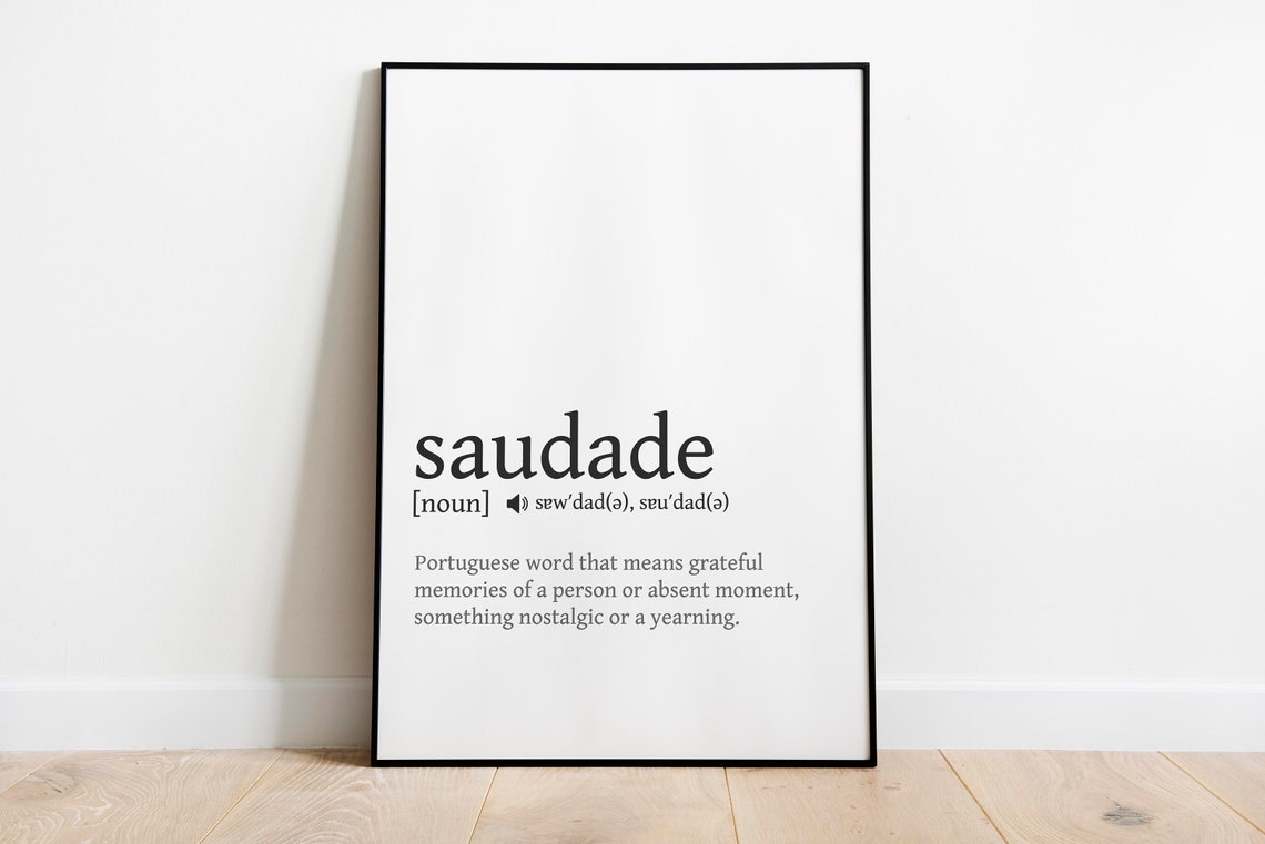 Saudade Definition Printable Wall Art, Portuguese Definition Print ...