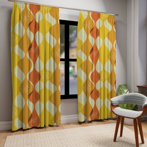 Mid Century Modern Retro Groovy Geometric 70'S Mustard - Etsy