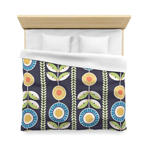 Scandinavian Folk Art Flower Bedding, Norwegian Folk Art Home Decor ...