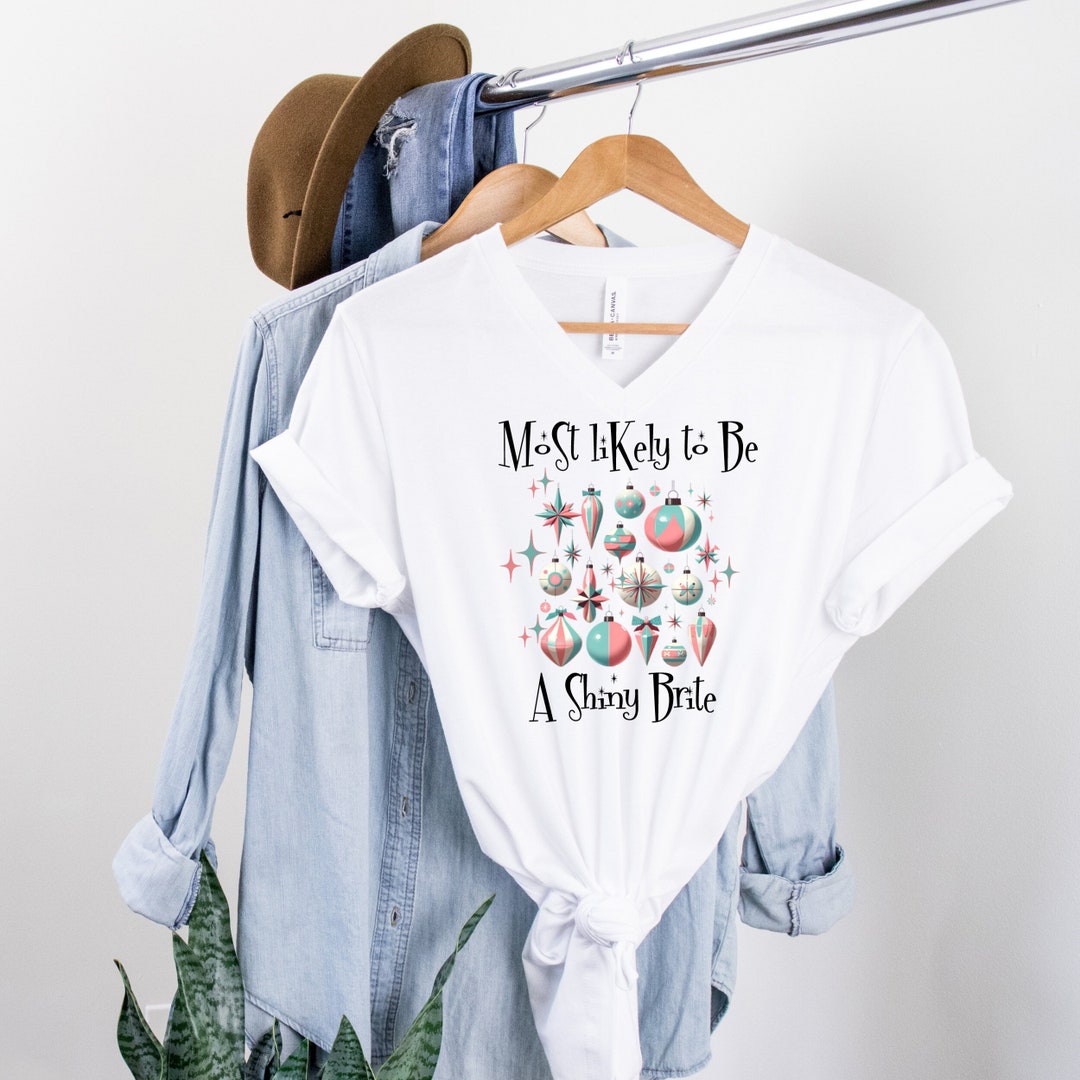 Mid Century Modern Christmas T-shirt, Most Likely to Be A Starbright ...