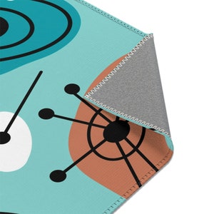 Mid Century Modern Atomic 50's, Aqua Blue, Space Age Retro Area Rugs - Etsy