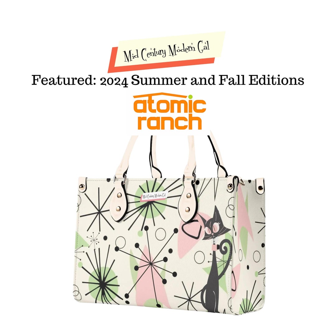 Atomic Cat Handbag, Shoulder Bag, Trendy Sachel Bag, Mid Century Modern ...