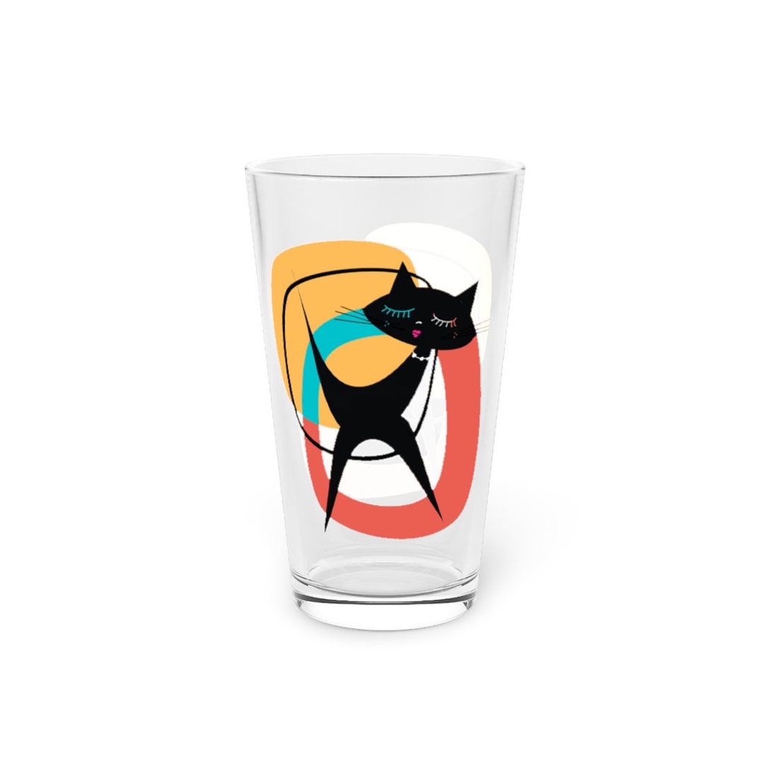Atomic Cat Glassware Mod Cat, Atomic Boomerang, Retro Geometric, Mid ...