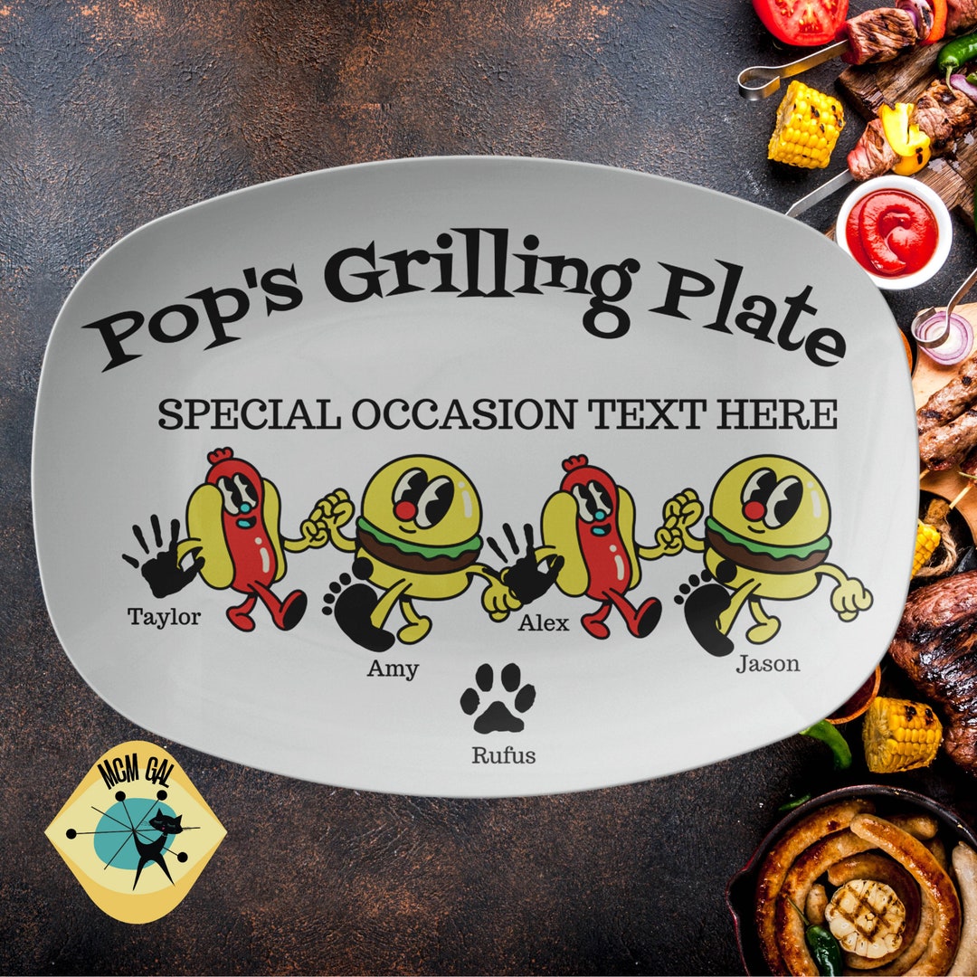 Personalized, Dad Grilling Platter, Customized Retro Style, Keepsake ...