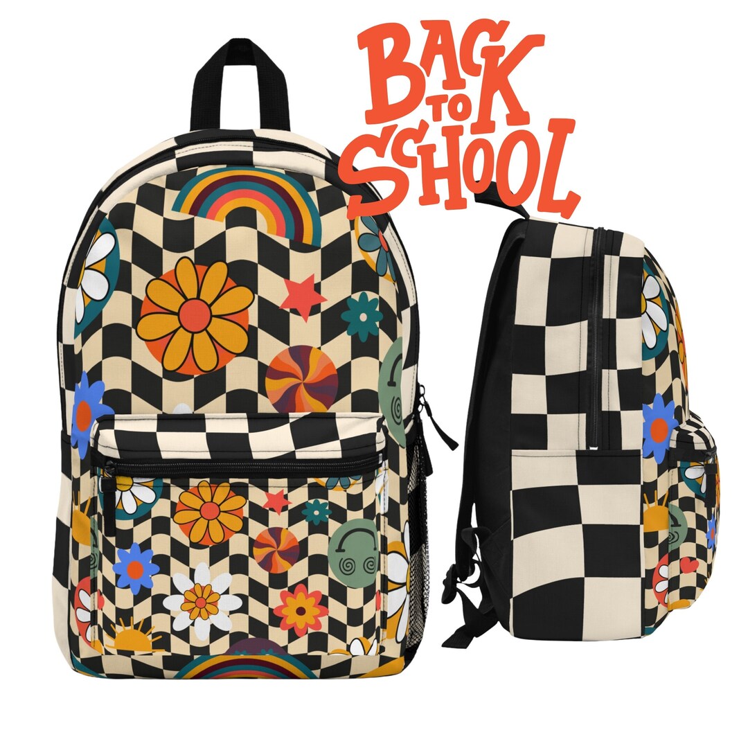 Back to School, Retro Backpack, Y2K, Groovy Flower Power, Hip, Cool ...