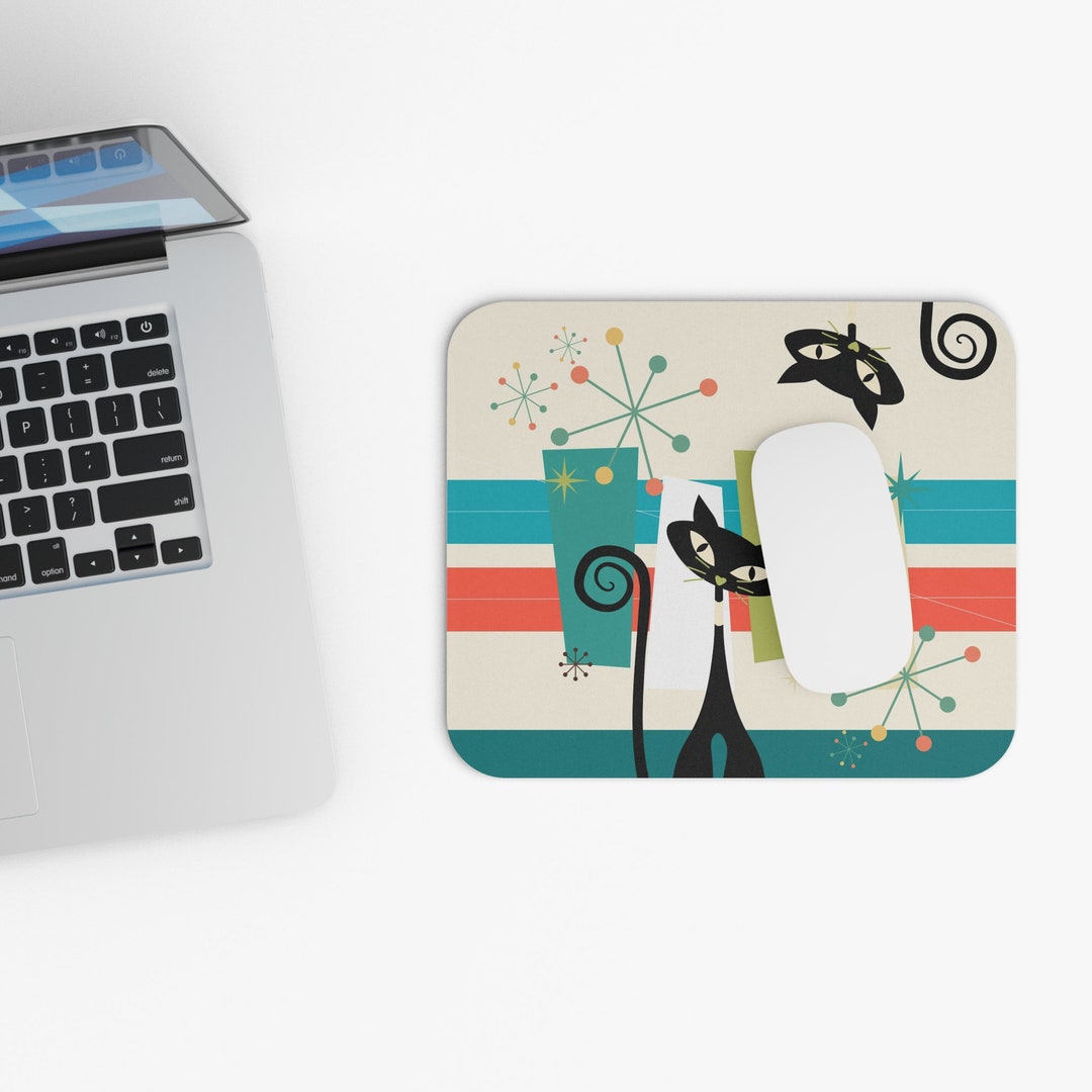 Atomic Cat, Kitschy Mid Century Modern Office Desk Mouse Pad - Etsy