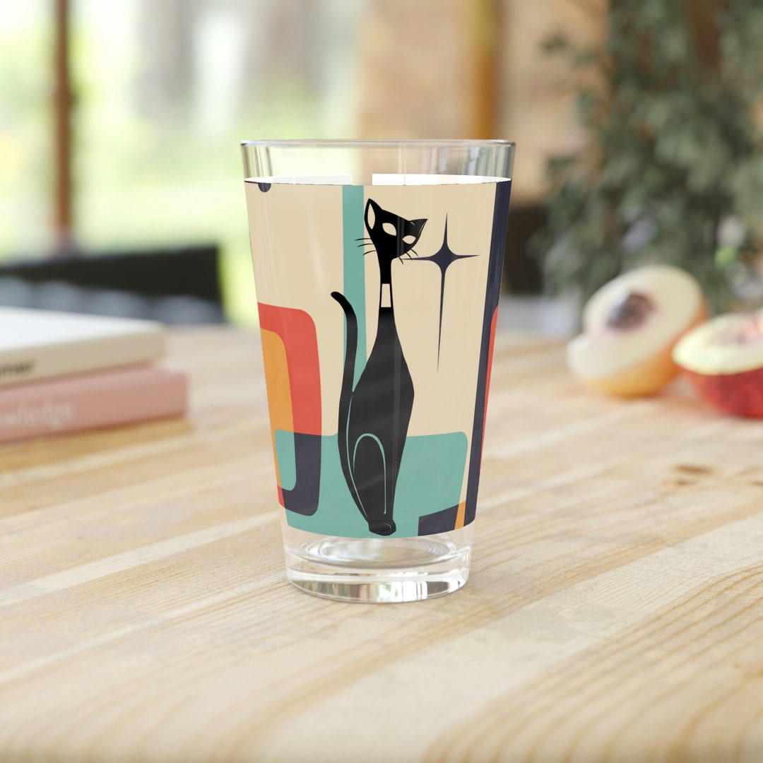 Atomic Cat Glassware, Kitschy Mid Century Modern Barware - Etsy