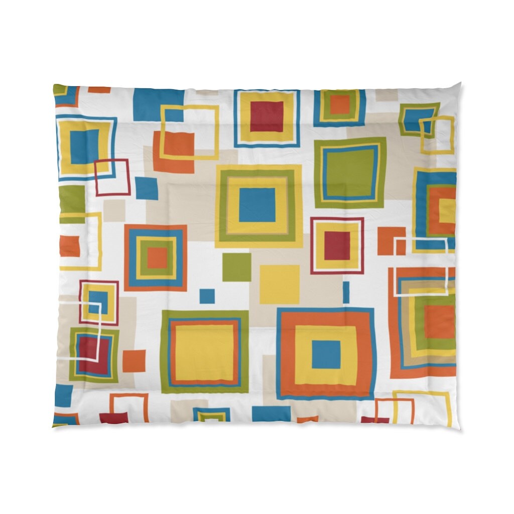 Mid Century Modern Retro Groovy Abstract Colorful King Size - Etsy