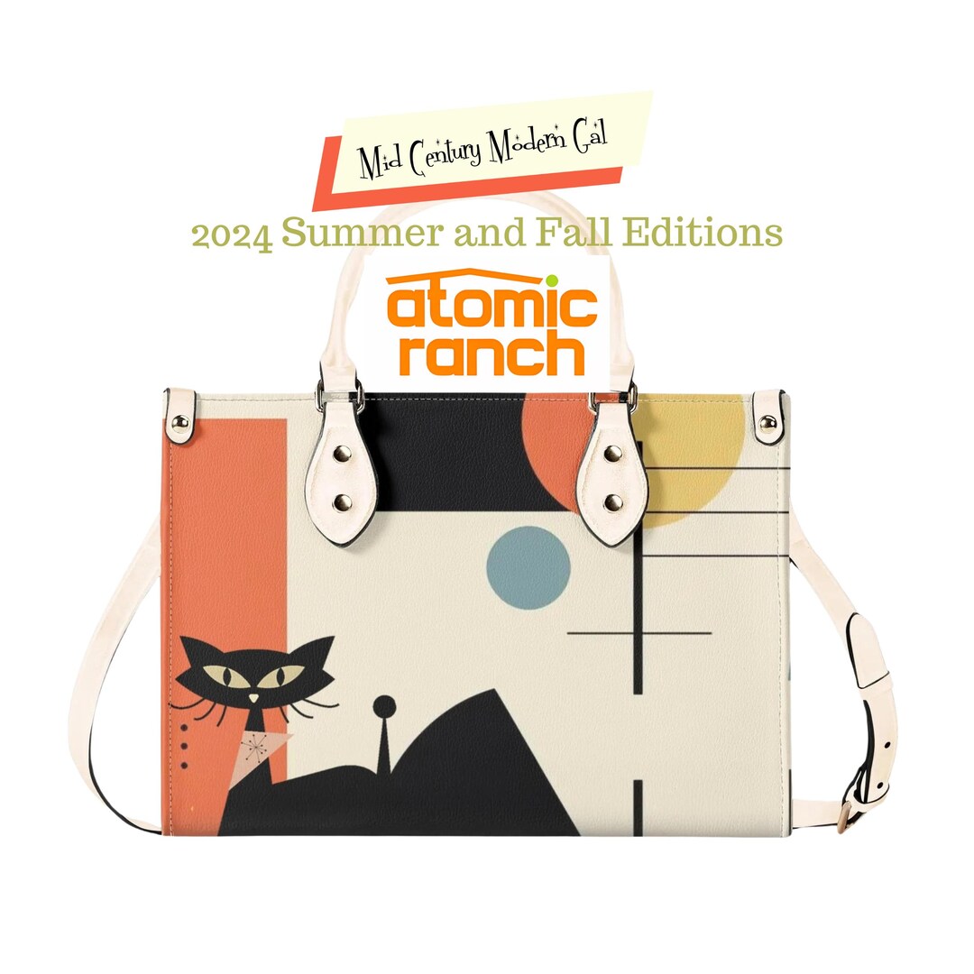 Mid Century Modern Atomic Kitty, Kitschy Retro Designed Trendy Handbag ...