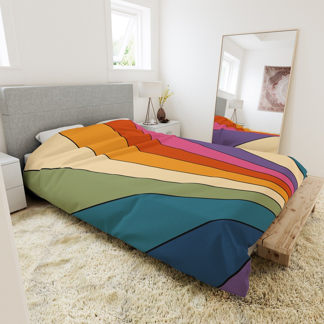 Retro Sunburst, 70's Bedding, Groovy Retro Fun, Funky Vibrant Vibes ...