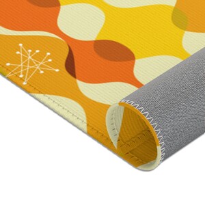 Mid Century Modern Geometric Yellow and Orange Retro Area Rugs | Etsy