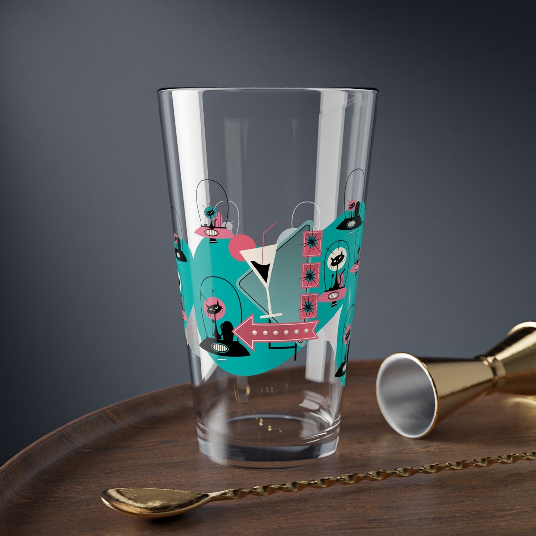 Atomic Cat Retro Barware, Space Kitties, Cats in Space, Mid Century ...