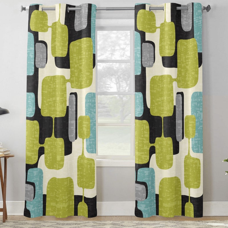 Geometric Curtains - Etsy