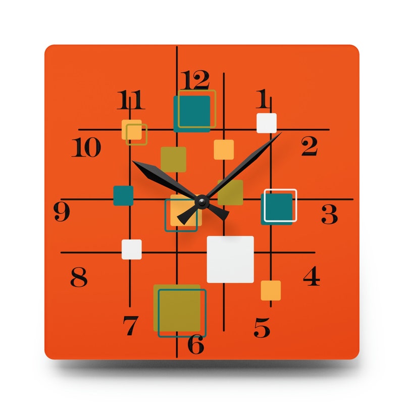 Mid Century Clock - Etsy