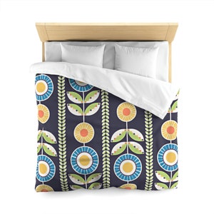 Scandinavian Folk Art Flower Bedding, Norwegian Folk Art Home Decor ...