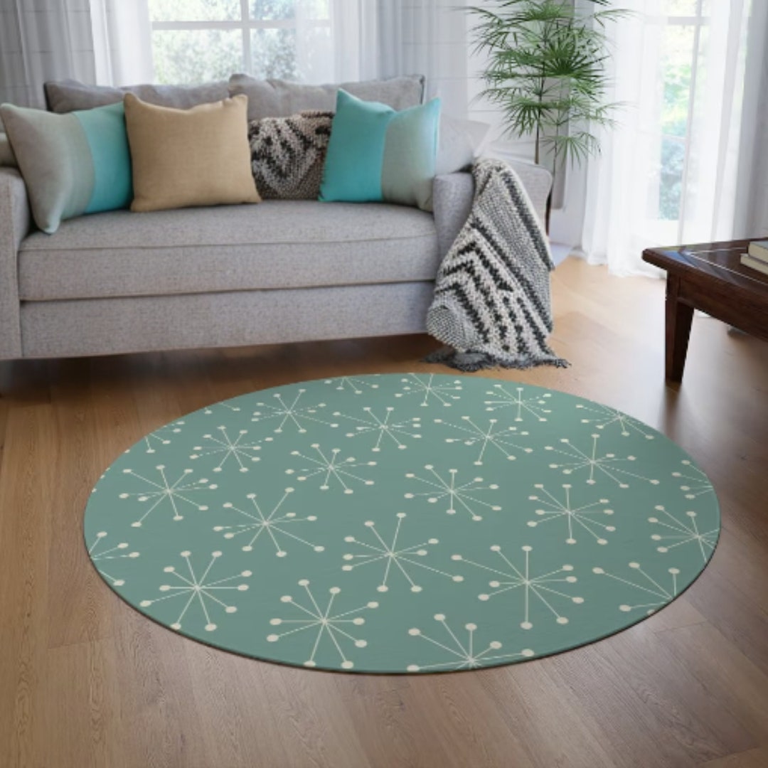 Mid Century Modern, Mod, Atomic Starburst, Retro Home Decor, Blue ...